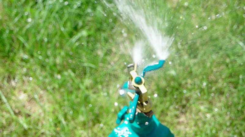 Irrigation Overhead Sprinkler Machine Spraying Water Stock Footage ...