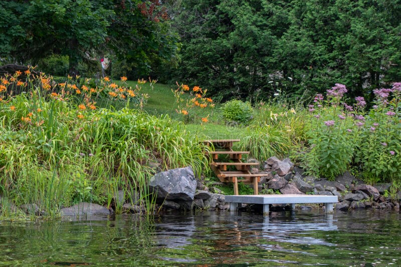 Garden Steps Leading To a River Stock Image - Image of lawn, steps ...