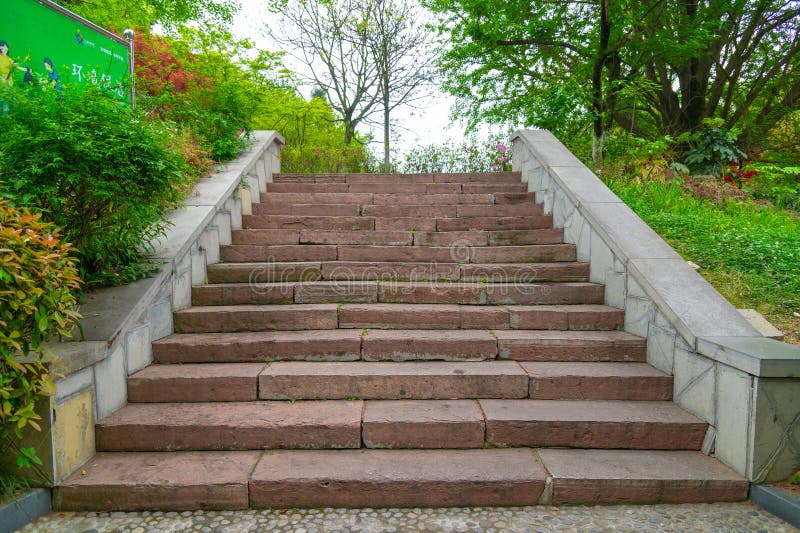 Garden stone step path stock photo. Image of road, landscaping - 314294390