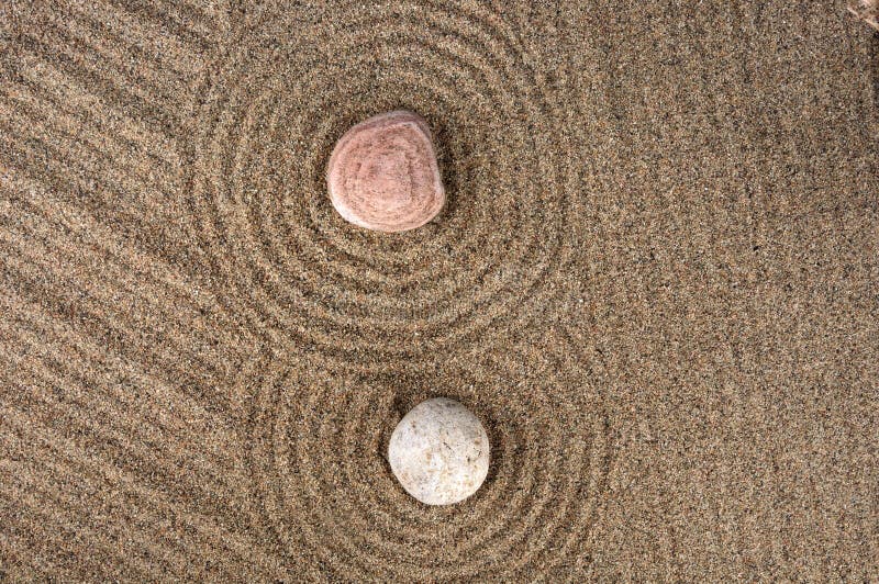 Garden of Stones.Calming Patterns on the Sand Stock Photo - Image of ...