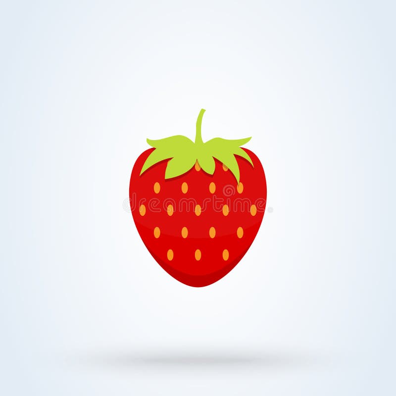 Strawberry Simple Flat Style. Vector Illustration Icon Isolated on ...