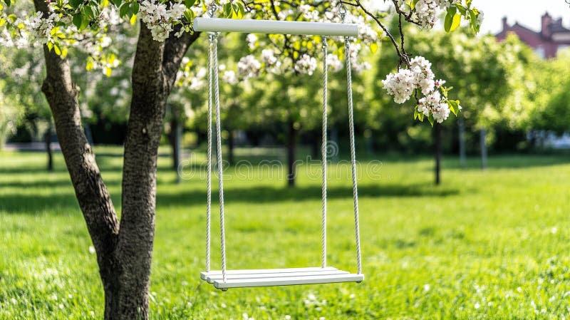 Garden Swing Hanging Blossoming Tree Spring Stock Photos - Free ...