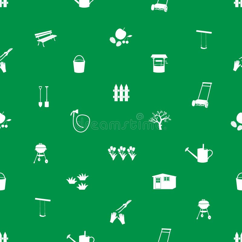Garden Symbols Seamless Pattern Eps10 Stock Vector - Illustration of ...