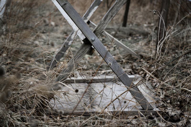 Garden Table Turned Upside Down Stock Photo - Image of snow, park ...