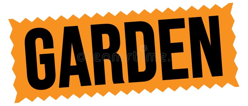 GARDEN Text Written on Orange-black Stamp Sign Stock Illustration ...