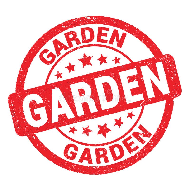 GARDEN Text Written on Red Stamp Sign Stock Illustration - Illustration ...