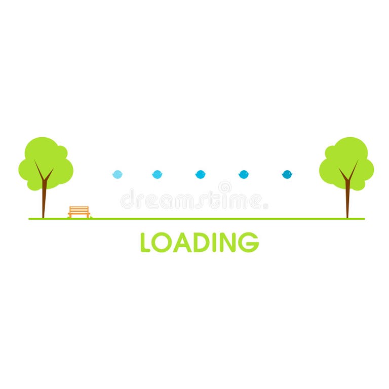 Garden Theme Loading Progress Screen Vector Illustration Stock Vector ...
