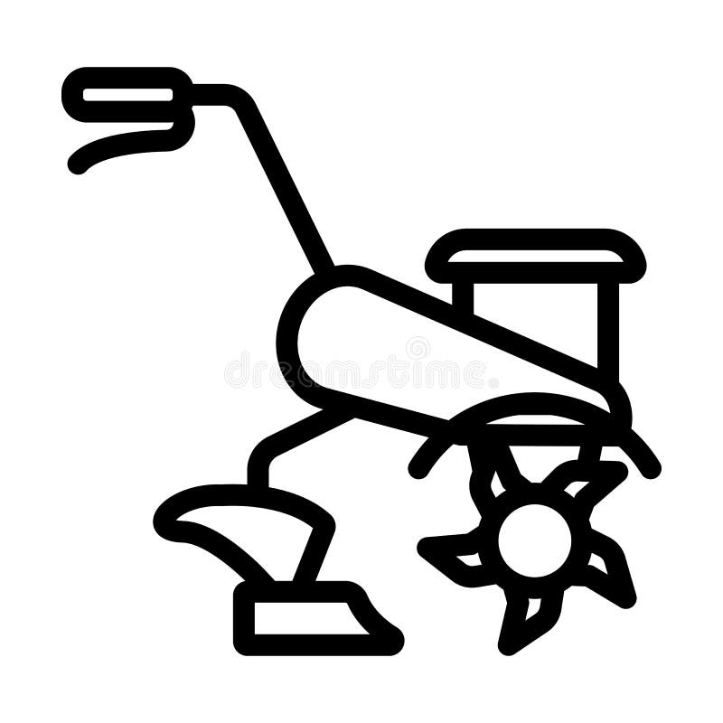 Garden tiller icon stock vector. Illustration of nature - 141764576