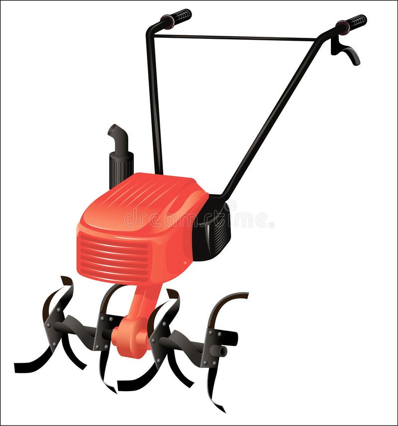 Garden tiller stock vector. Illustration of objects, horticulture ...