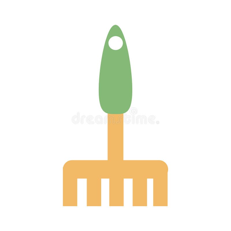 Garden Tool Small Yellow Rake Flat Vector Illustration Stock Vector ...