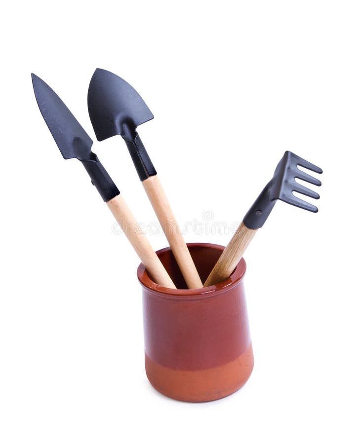 Garden Tools in a Flower Pot Stock Photo - Image of nature, ceramics ...