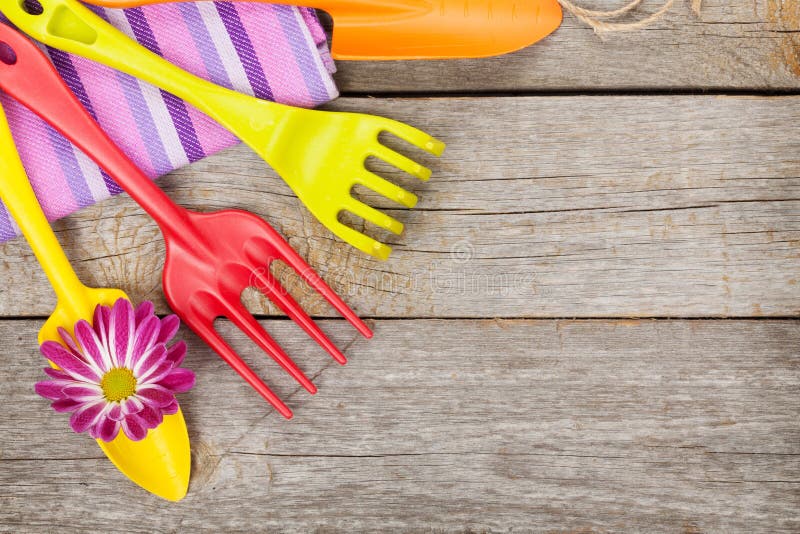 Garden tools with flower stock photo. Image of nature - 40715848