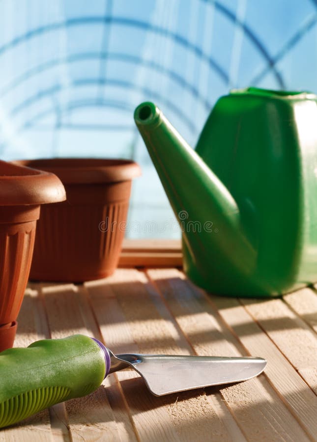 Garden Tools in a Greenhouse Stock Image - Image of gardening, nature ...