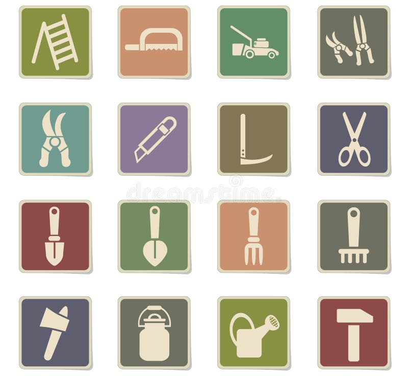 Garden tools icon set stock vector. Illustration of fertilizer - 88067430