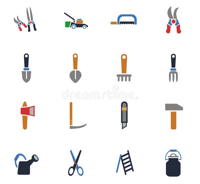 Garden tools icon set stock vector. Illustration of flat - 88090241