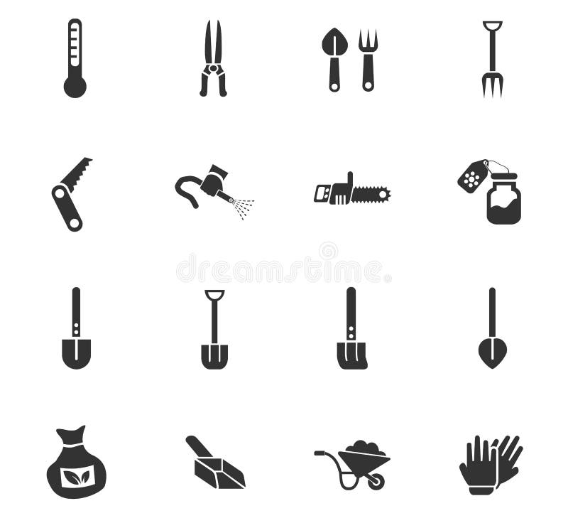 Garden tools icon set stock vector. Illustration of cutter - 88223464
