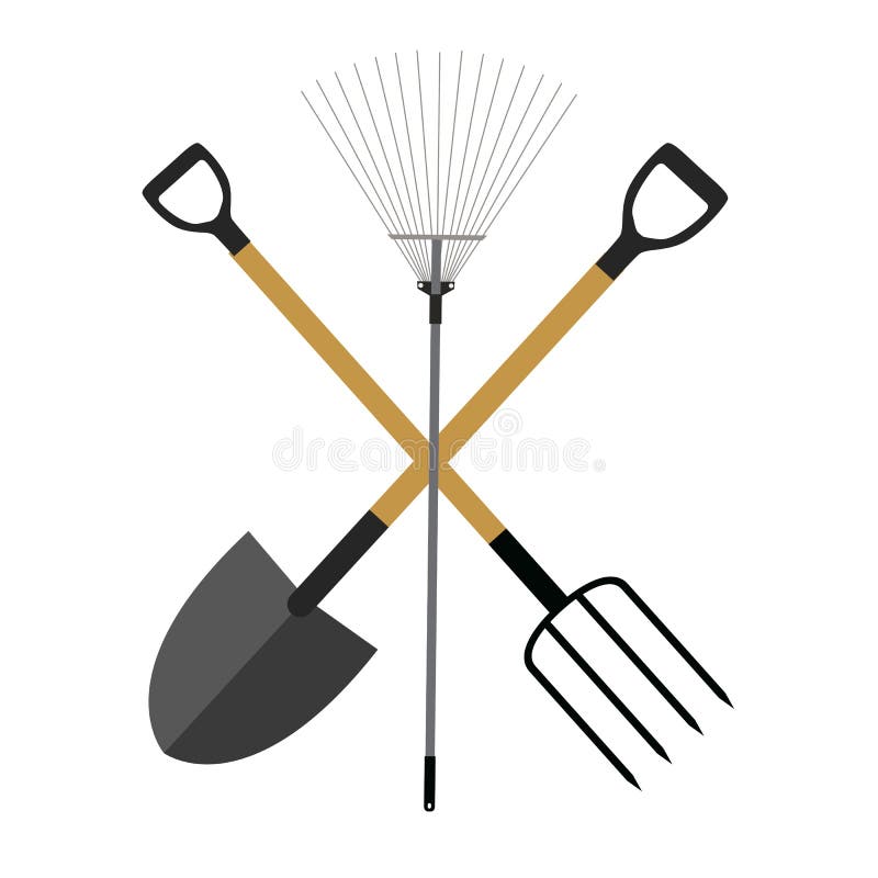 Garden Tools, Instruments Flat Icon Collection Set. Shovel, Rake Stock ...