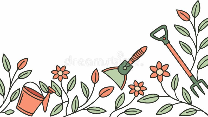 Garden Tools Plants Border: Gardening Horticulture, Vector Design ...