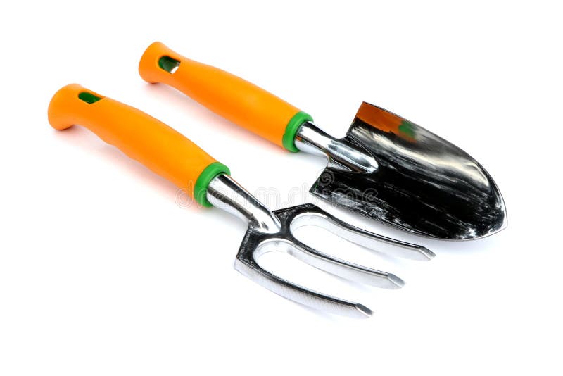 Garden Tools . Garden Shovel And Fork Isolated On A White Background ...