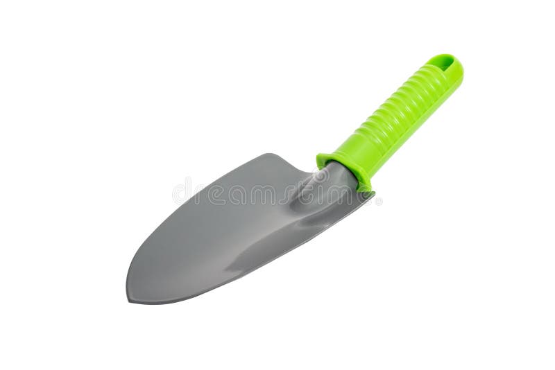Garden Tools. Small Garden Shovel with Green Handle Isolated on White ...