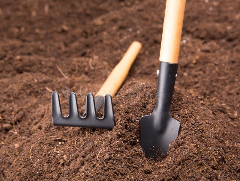 Garden Tools on Soil stock image. Image of gardening - 39282385