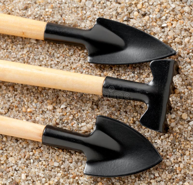 Garden tools on soil. stock photo. Image of sand, garden - 30756812