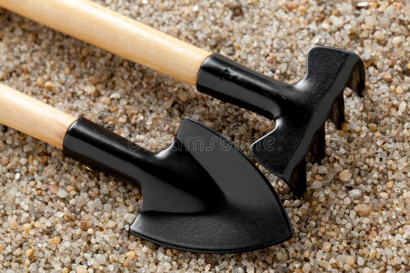 Garden tools on soil. stock photo. Image of wood, planting - 30756822