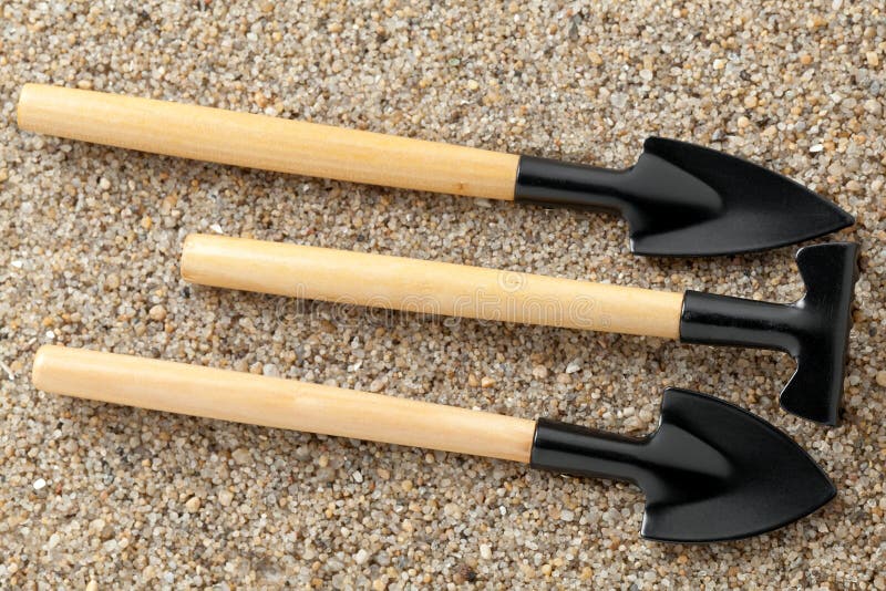 Garden tools on soil. stock image. Image of work, sand - 30756823