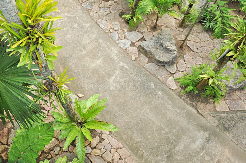 Garden trail stock photo. Image of walkway, road, leaves - 45309232