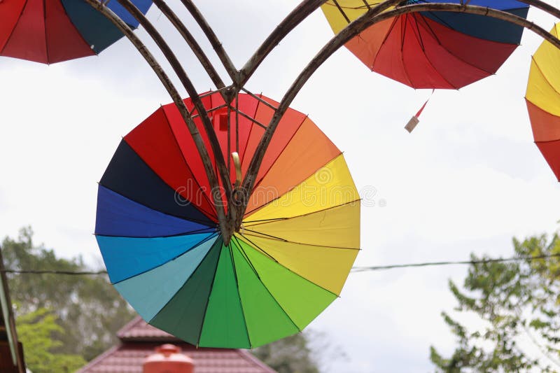 Garden Umbrella, Umbrella with Colorful Design Editorial Photography ...