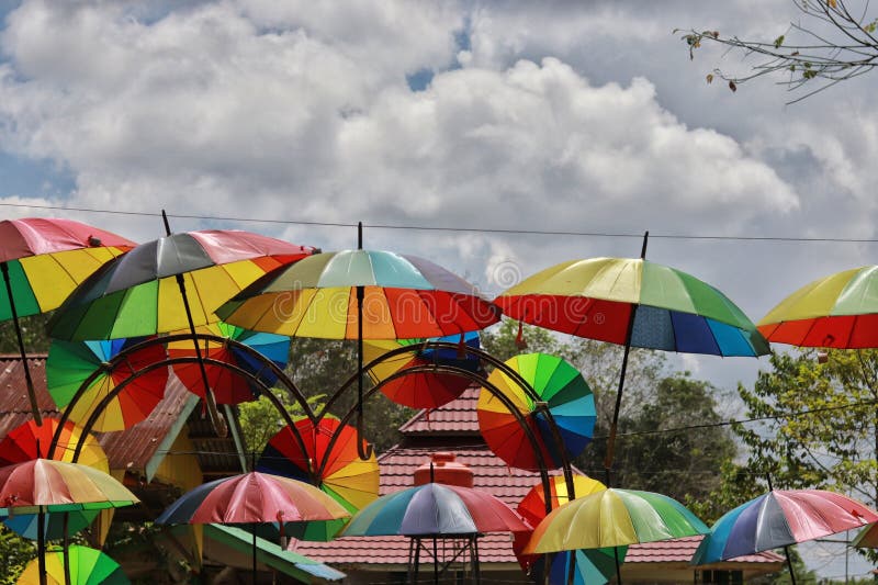 Garden Umbrella, Umbrella with Colorful Design Editorial Photography ...