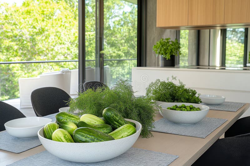 Garden Vegetables and Herbs Displayed in a Rustic Kitchen Setting ...