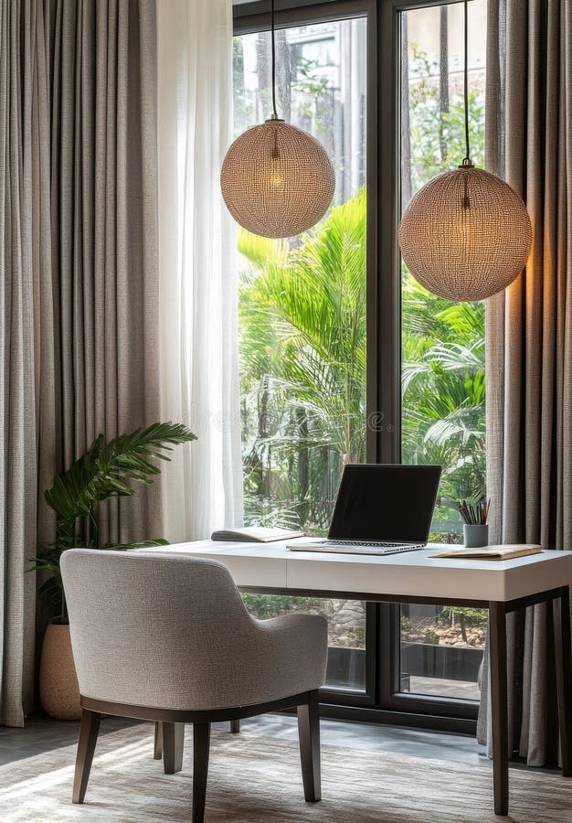 A Garden-view Home Office Designed for Modern Remote Workers To Boost ...
