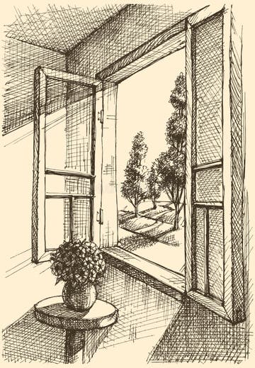Line Drawing Window Stock Illustrations – 68,671 Line Drawing Window ...