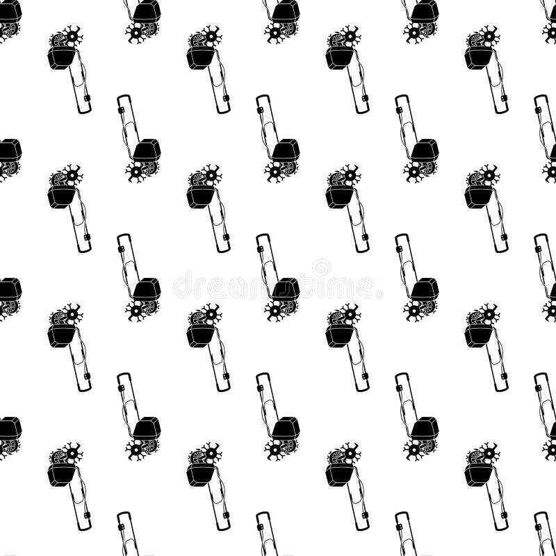 Garden Walk Tractor Pattern Seamless Vector Stock Vector - Illustration ...