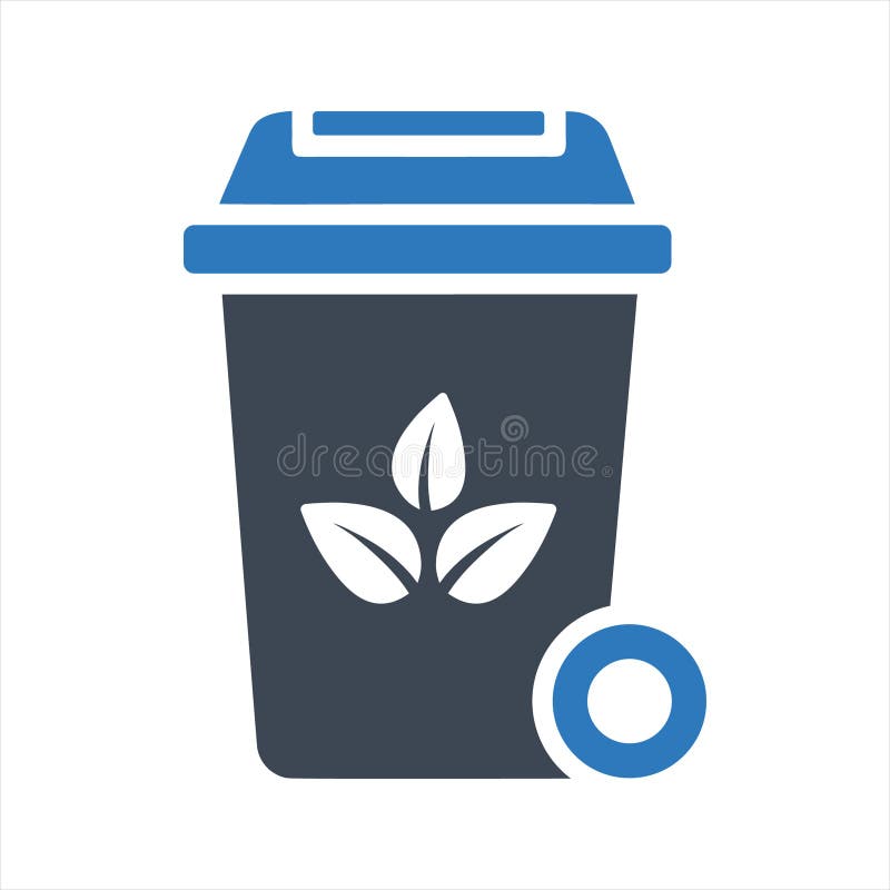 Garden Waste Bin Icon. Wheelie Bin Icon Stock Illustration ...