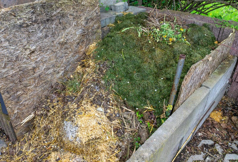 Garden Waste on a Composter in the Garden Stock Image - Image of wood ...