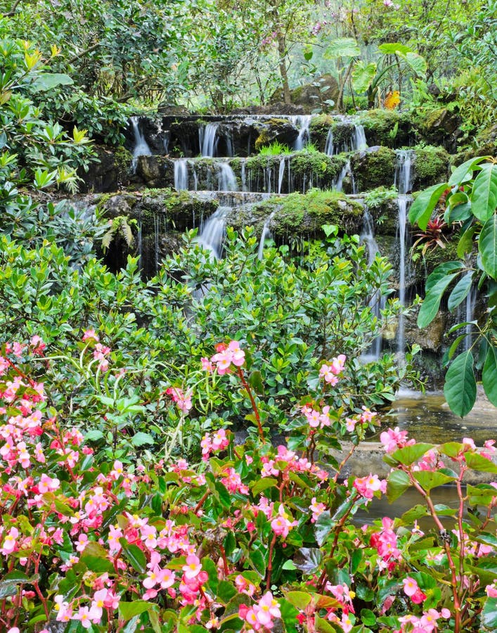 Garden waterfall stock photo. Image of decoration, natural - 32407066