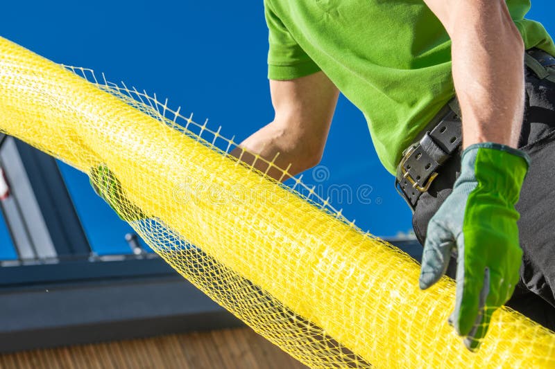 Garden Worker Installing Mole Repellent Netting Stock Photo - Image of ...
