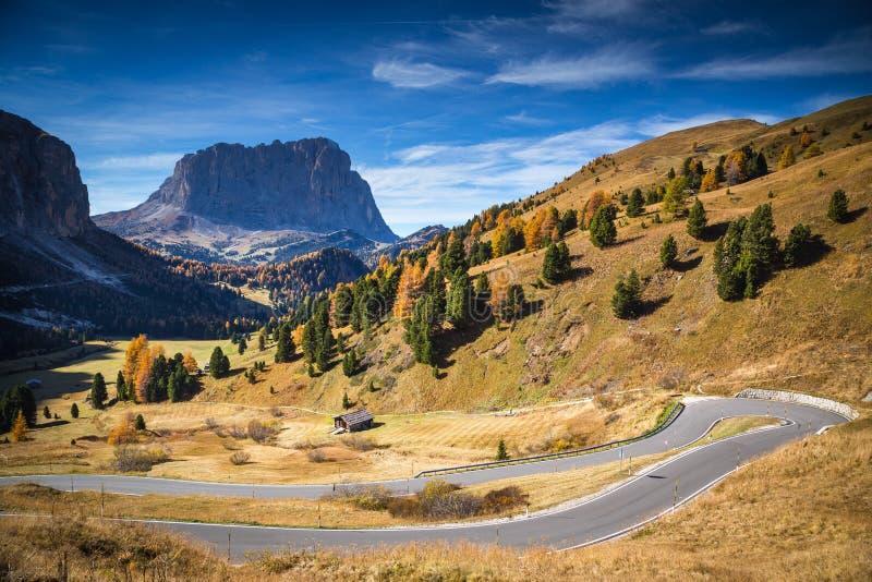 Gardena Pass stock image. Image of dolomites, odle, autumn - 46642737