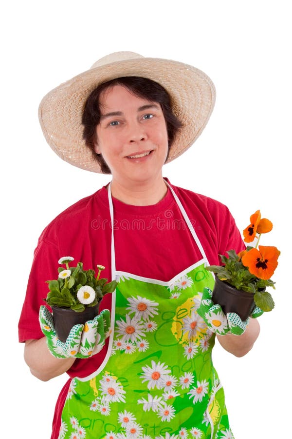 Gardener stock image. Image of female, caucasian, smiling - 15718755