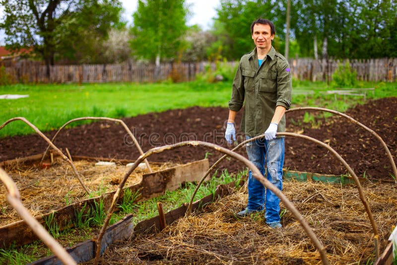 Gardener happy. stock image. Image of plant, village - 54666213