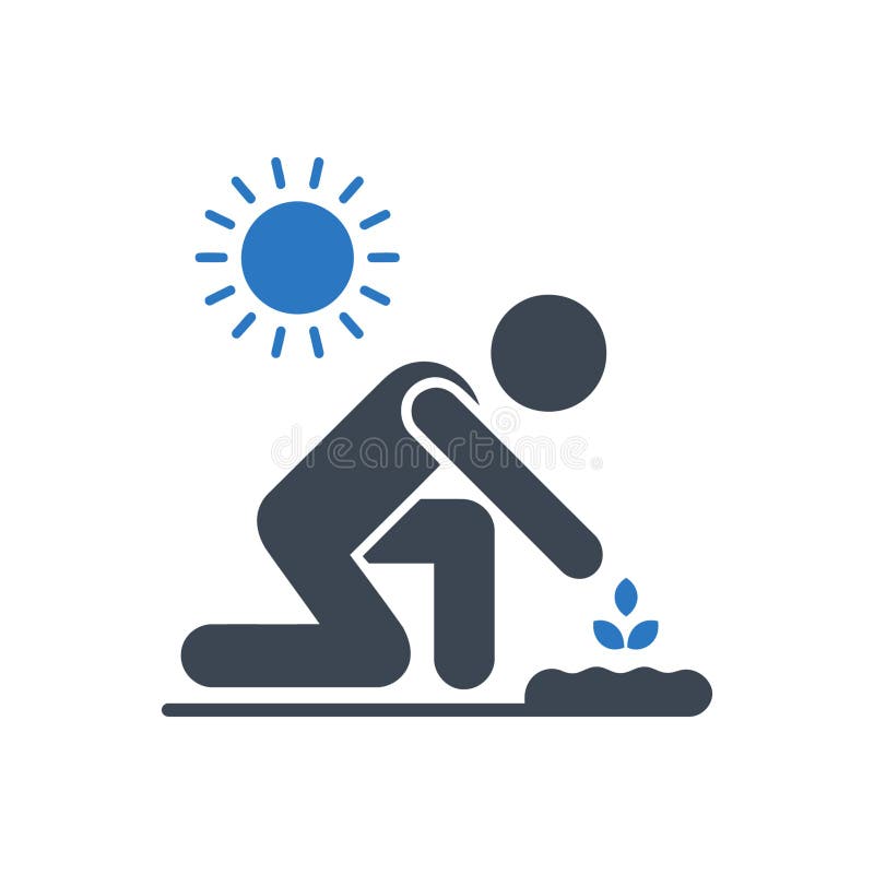 Gardener Planting Seedling Icon Stock Vector - Illustration of planting ...