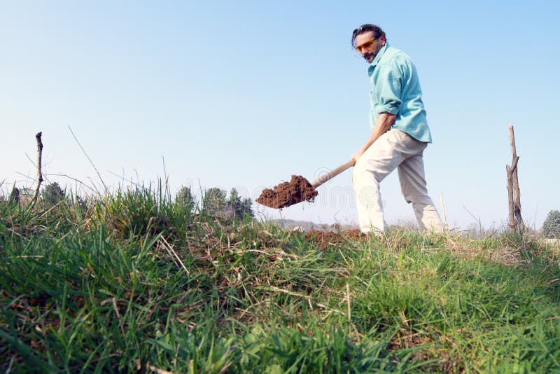 Gardener with shovel stock photo. Image of working, worker - 23866200