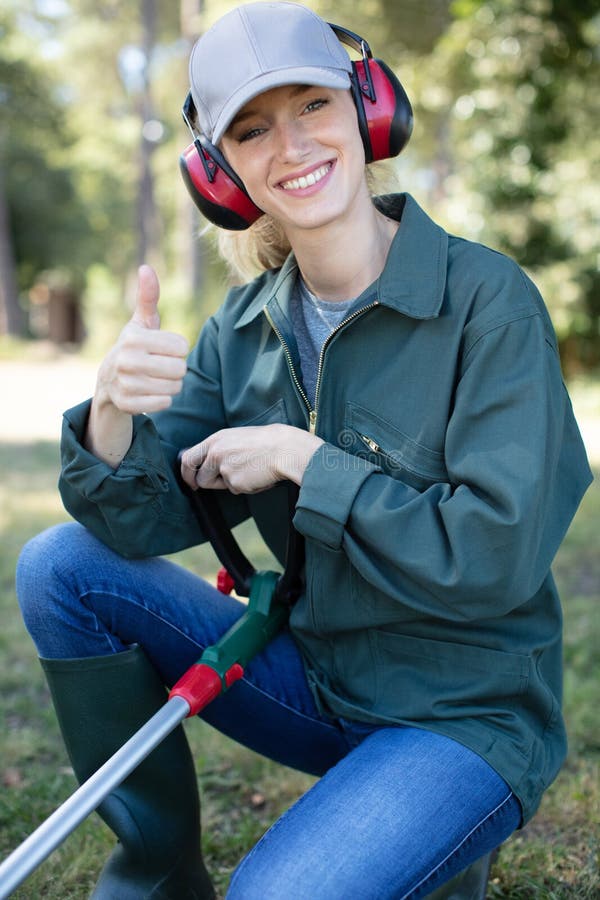 Gardener Woman Showin Thumb Up Stock Photo - Image of coriander ...