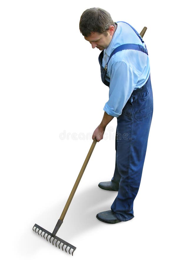 Gardener - Worker in Working Clothes, Watering Plants with Watering Can ...