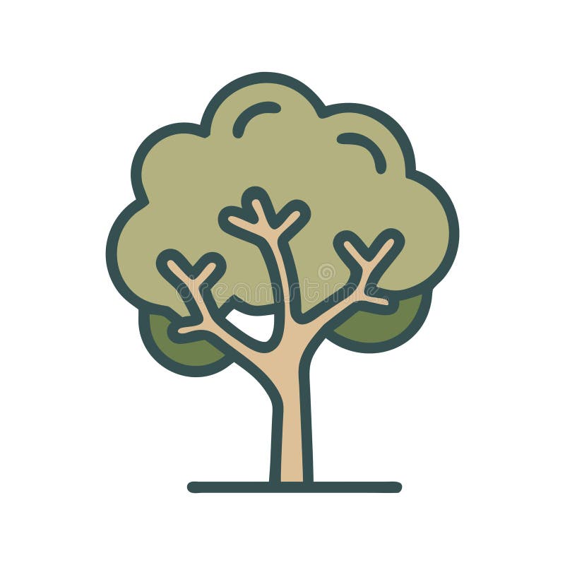 GardenGreen Tree with Branches Icon Stock Vector - Illustration of ...
