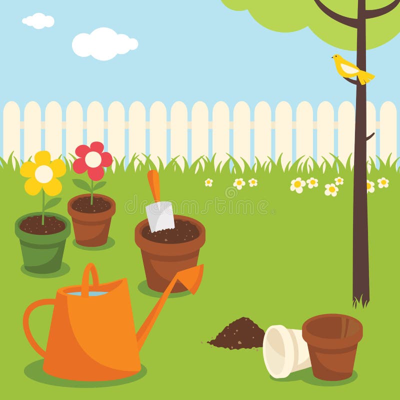 Gardening Photo Frame stock illustration. Illustration of flower - 19497524