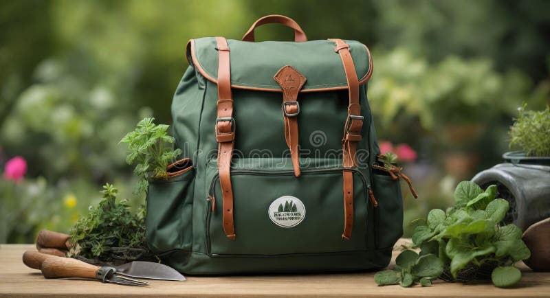 Gardening Backpack in Natural Setting Stock Photo - Image of handle ...