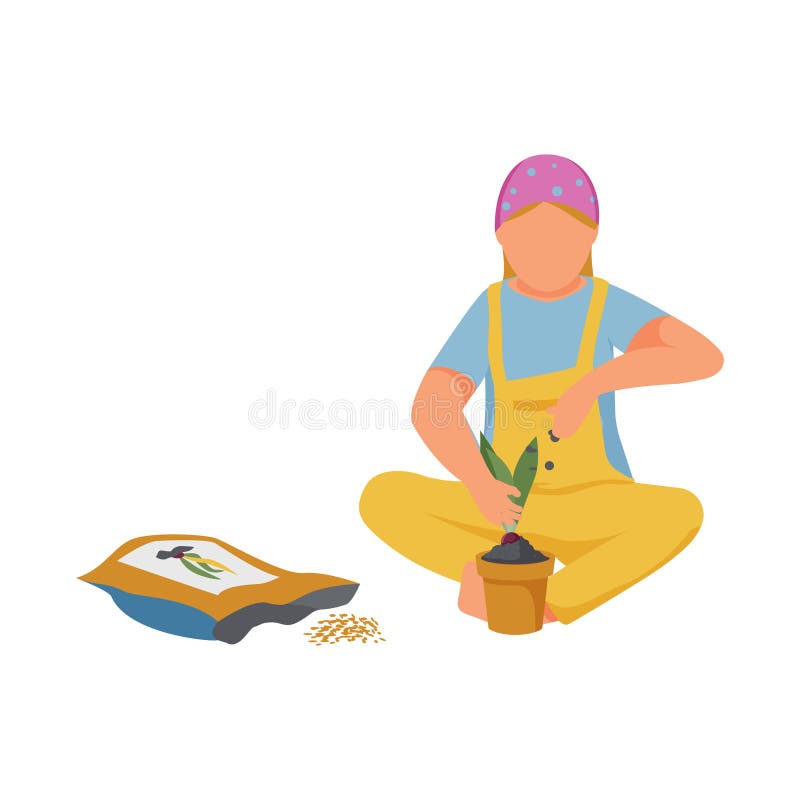 Girl Doing Gardening Stock Illustrations 359 Girl Doing Gardening
